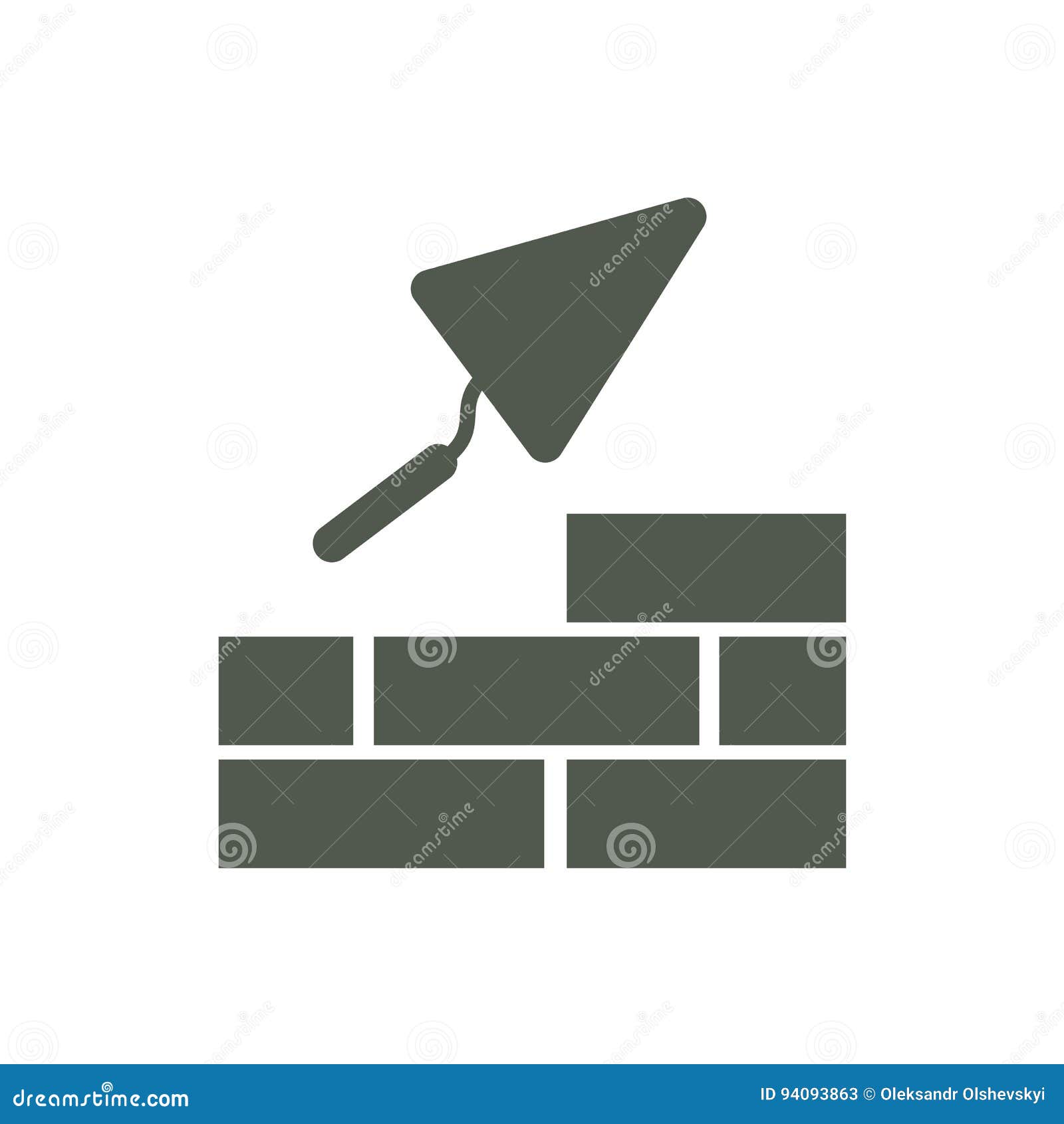 Brick with Trowel Symbol stock vector. Illustration of layer - 94093863