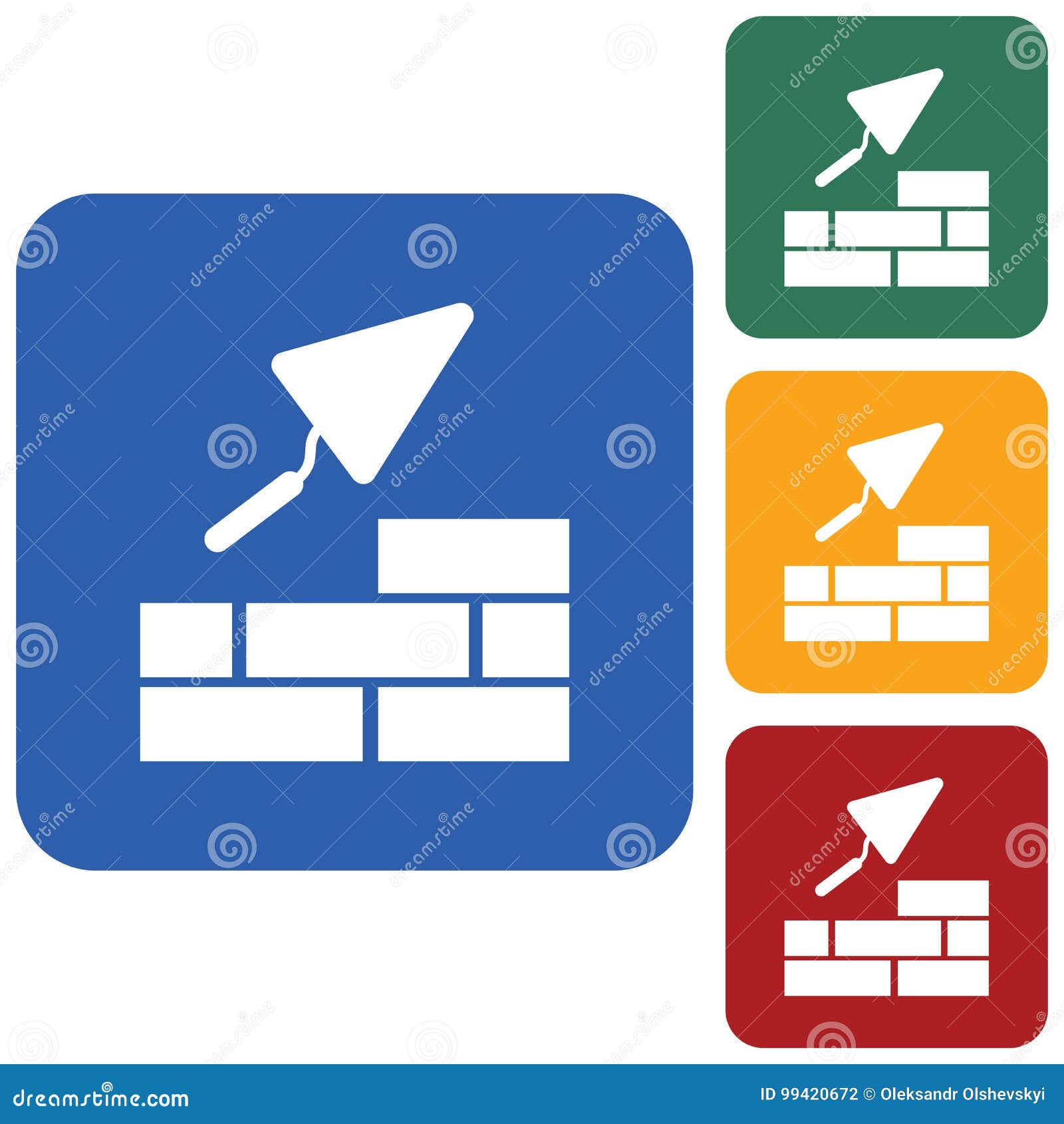 Brick with Trowel Symbol stock vector. Illustration of cement - 99420672