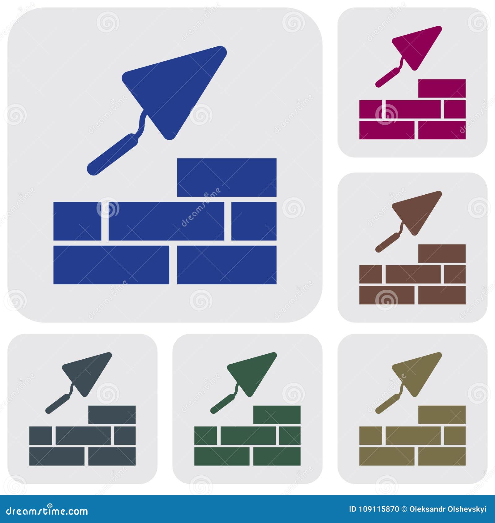 Brick with Trowel Symbol stock vector. Illustration of vector - 109115870