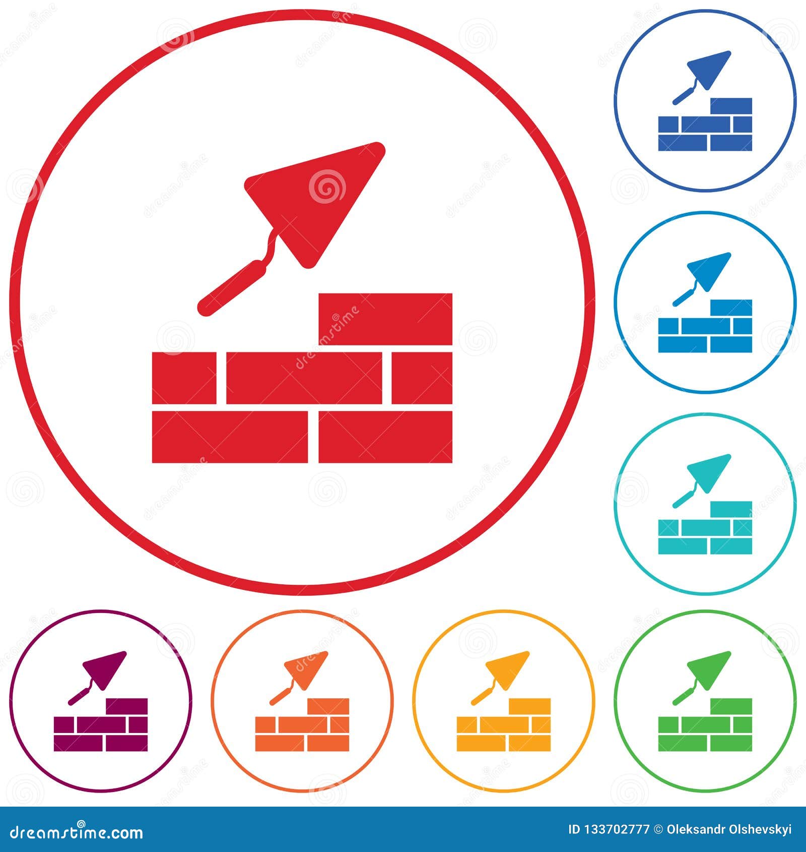 Brick with Trowel Symbol stock vector. Illustration of symbol - 133702777
