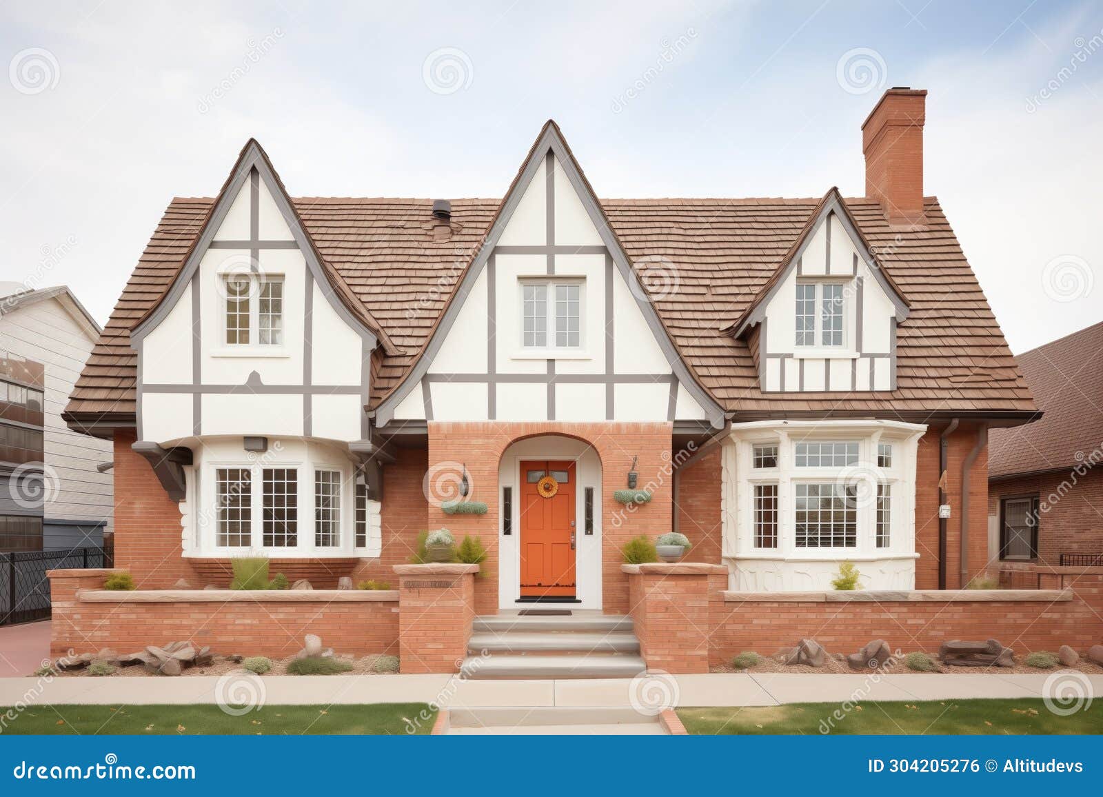 Brick Tudor With Dormer Windows And Shutters Stock Photography ...