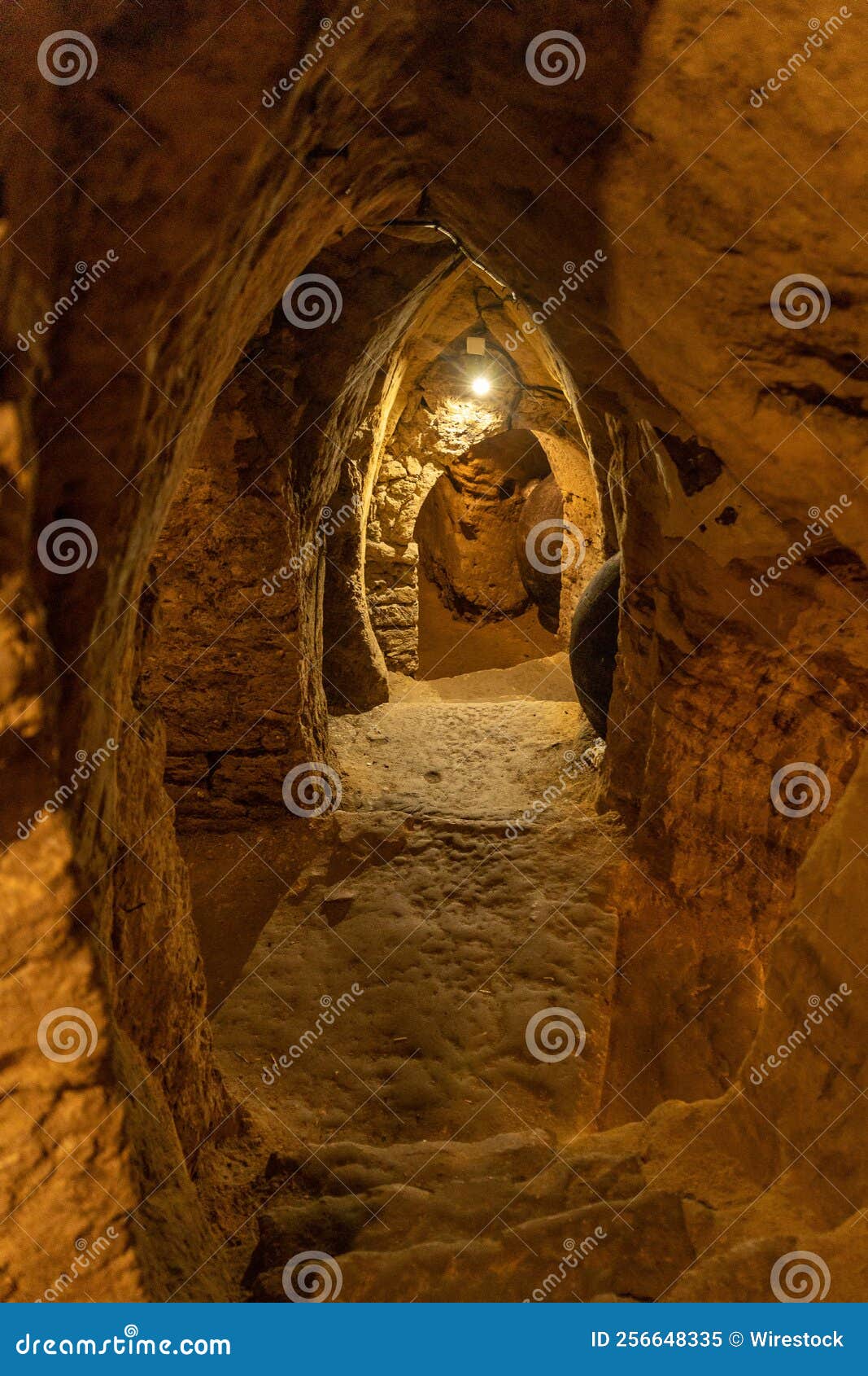Brick Tunnel Cave in an Old House Stock Image - Image of light ...