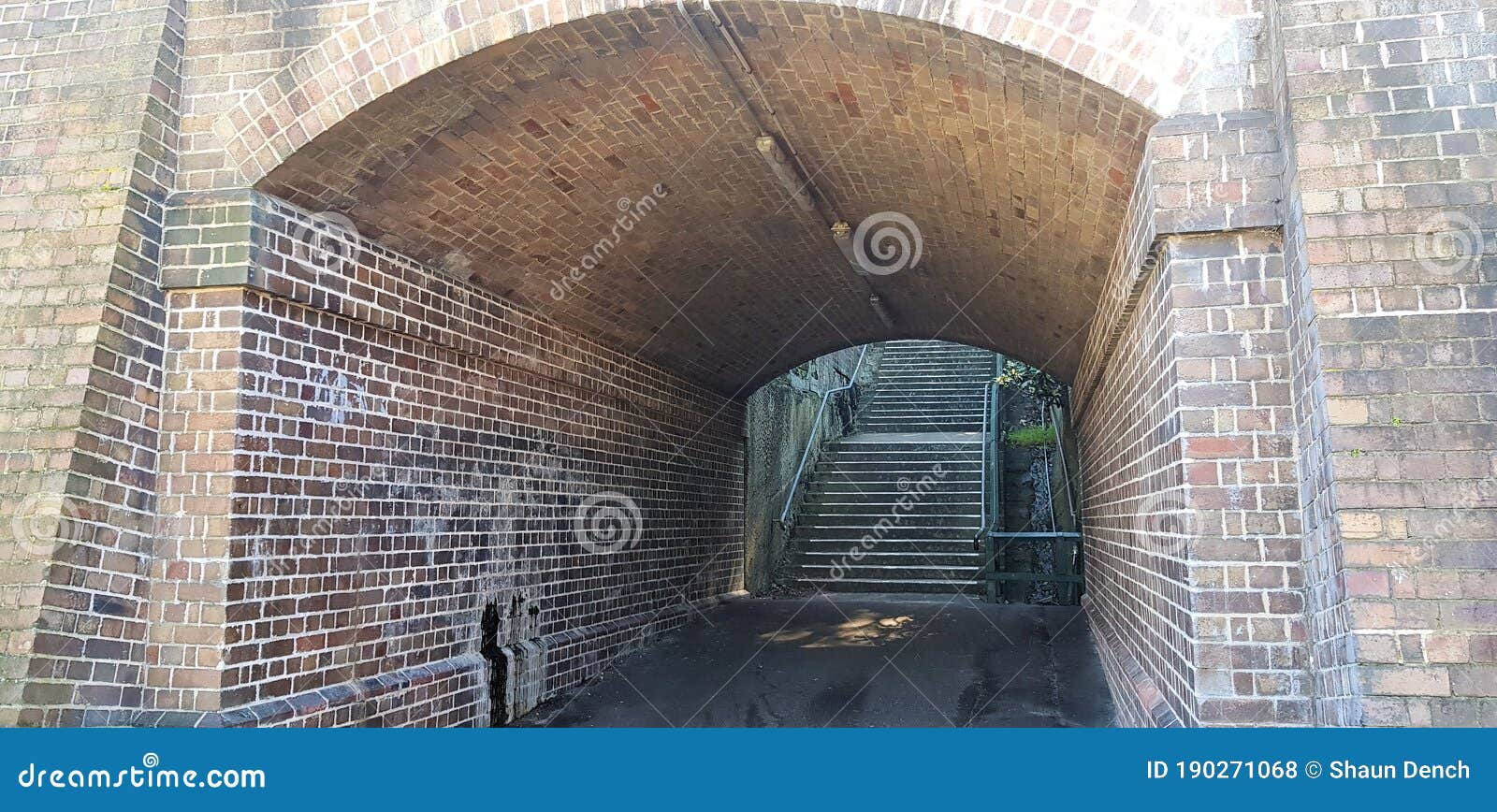 Brick Tunnel Underpass and Steps Up Stock Photo - Image of interior ...