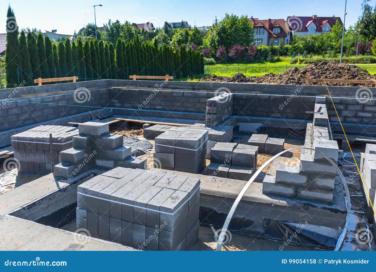 Brick up concrete blocks stock photo. Image of brickwork - 99054158