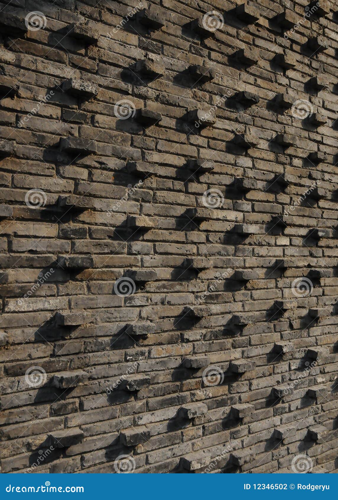 Brick wall stock photo. Image of brick, shadow, line - 12346502
