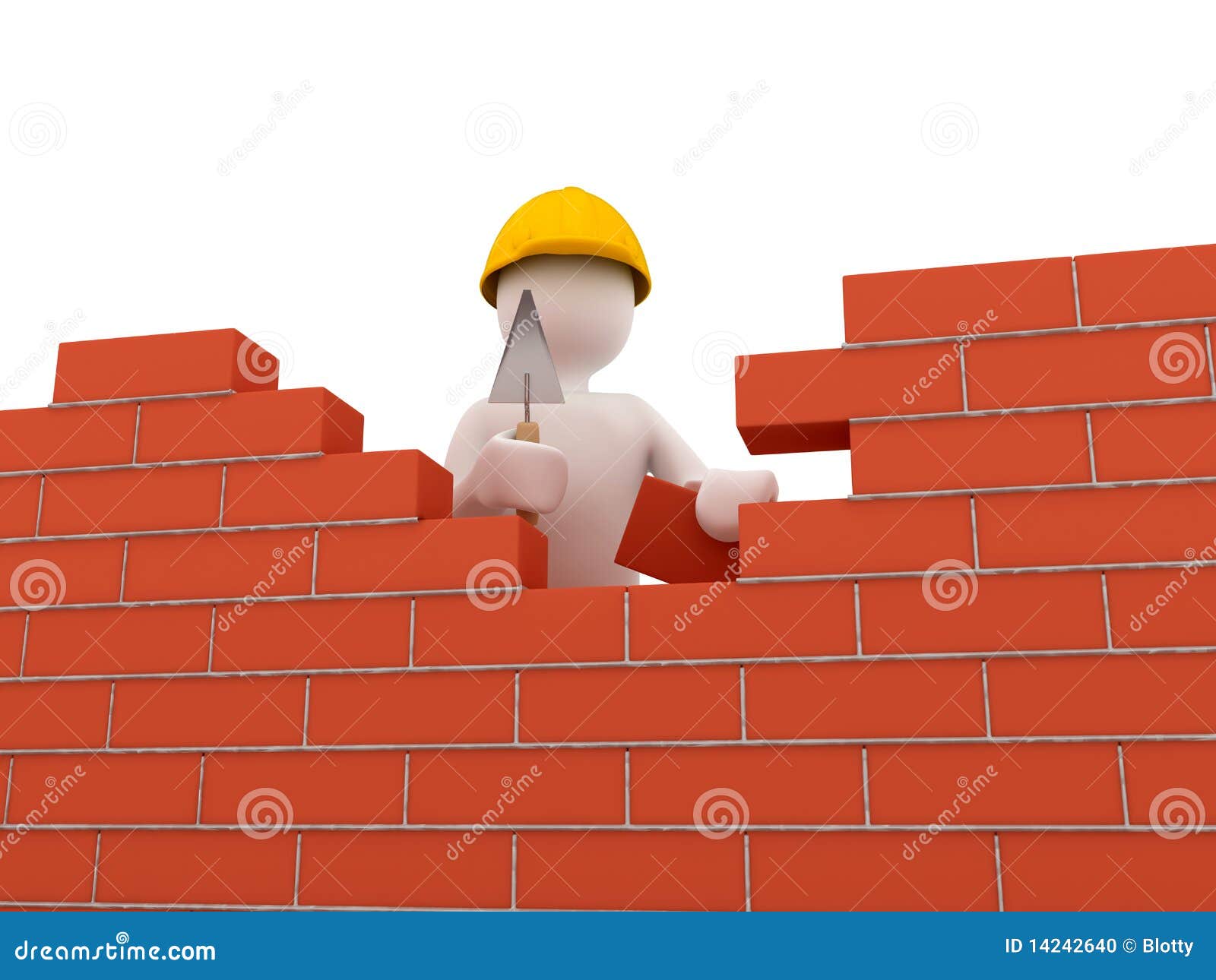 Brick Stacking, Bricklaying Icon Vector Illustration | CartoonDealer ...