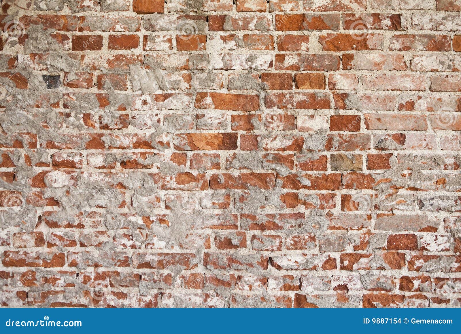 Brick wall stock photo. Image of brick, worn, cement, scene - 9887154