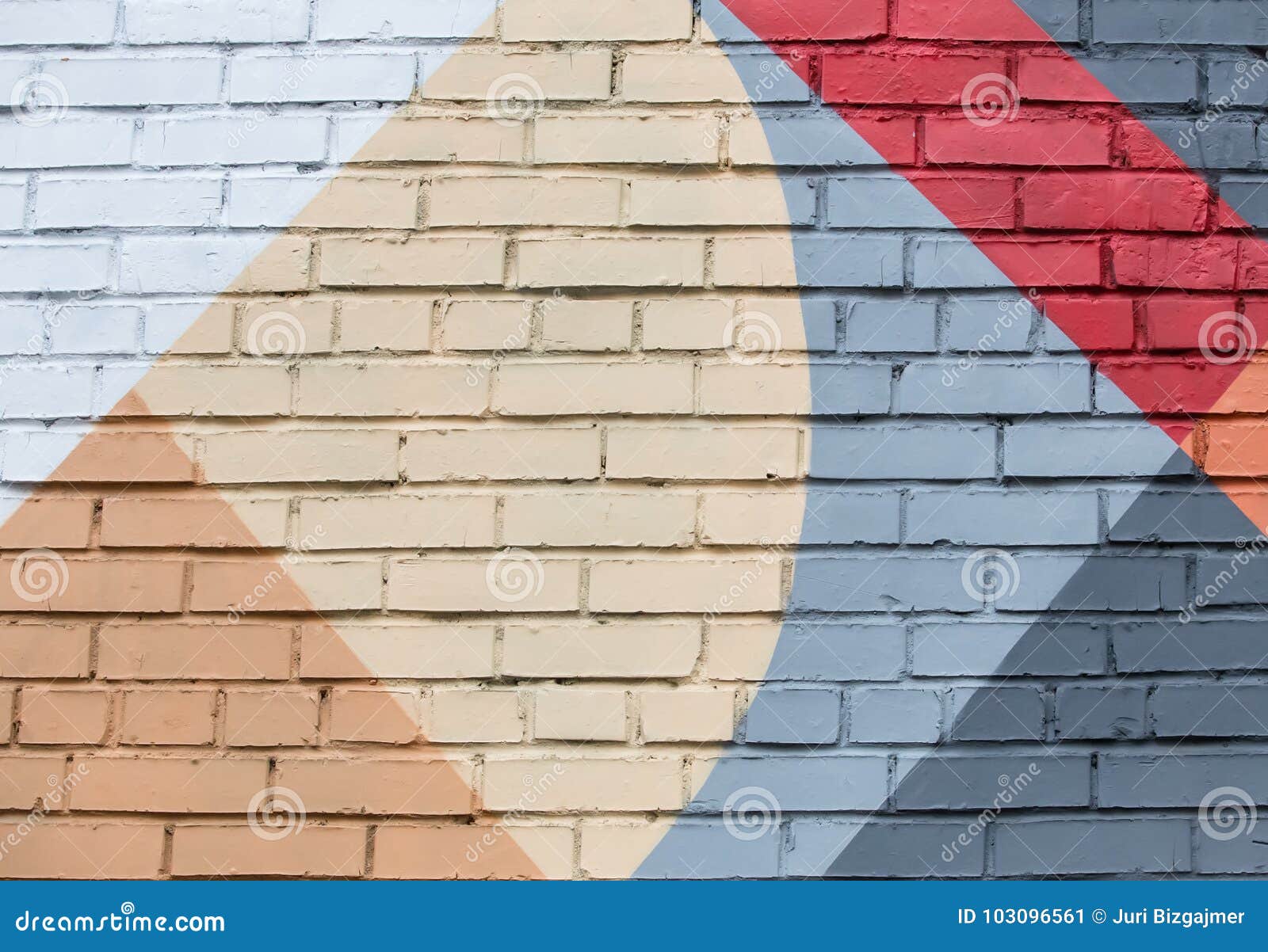 Brick Wall with an Abstract Geometric Pattern Stock Image - Image of ...