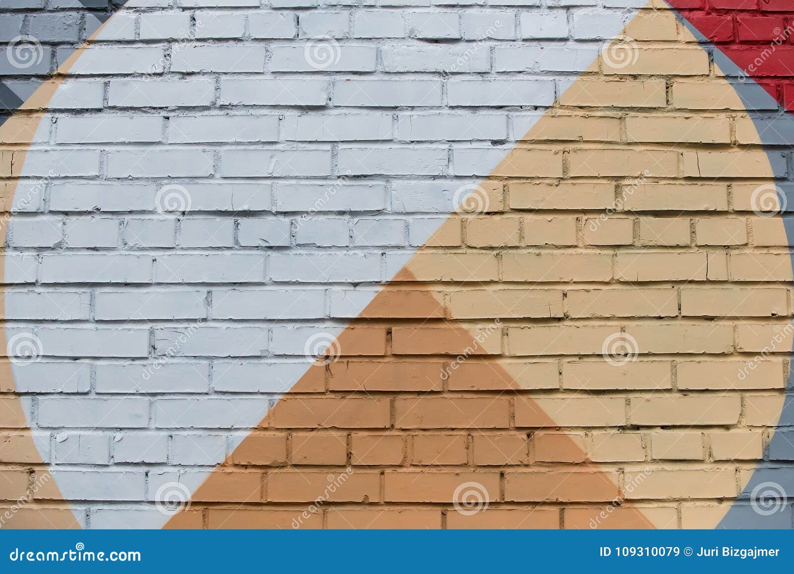 Brick Wall with an Abstract Geometric Pattern Stock Image - Image of ...