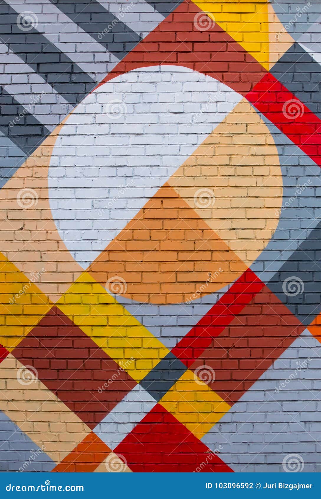 Brick Wall with an Abstract Geometric Pattern Stock Photo - Image of ...