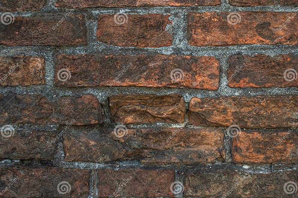 Brick Wall. Ancient Brickwork. Red Brick Background Stock Photo - Image ...
