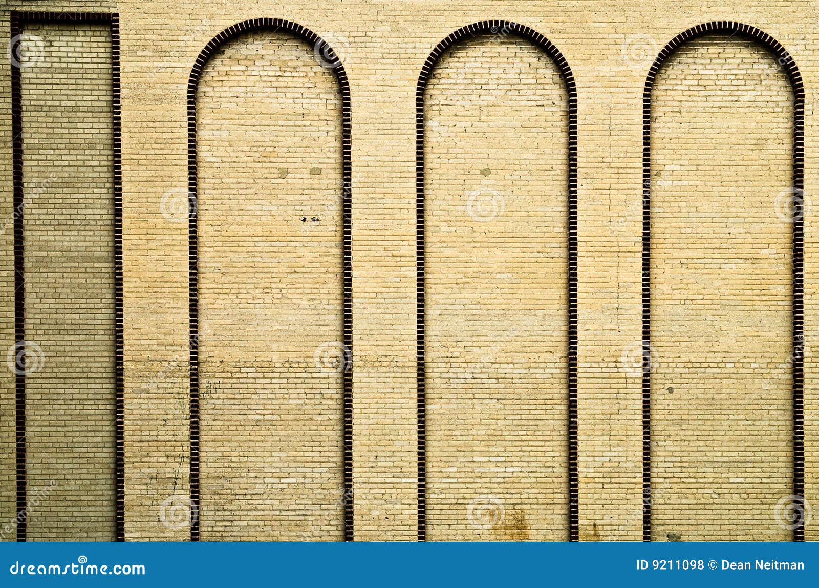 Brick wall with arches stock photo. Image of solid, arch - 9211098