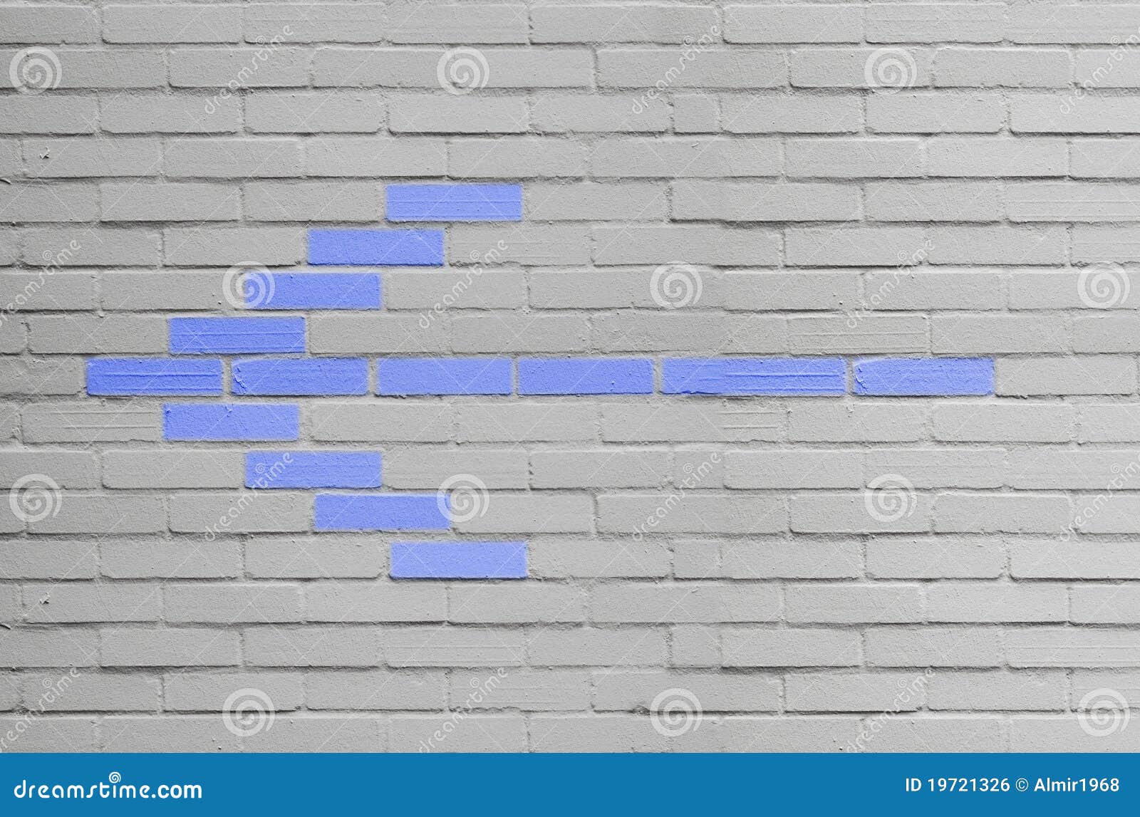 Brick wall with arrow stock photo. Image of sign, direction - 19721326