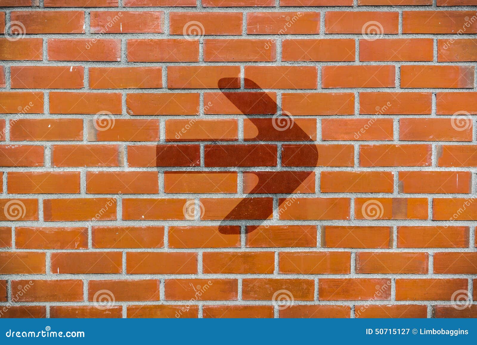 Brick wall with arrow stock image. Image of texture, detail - 50715127