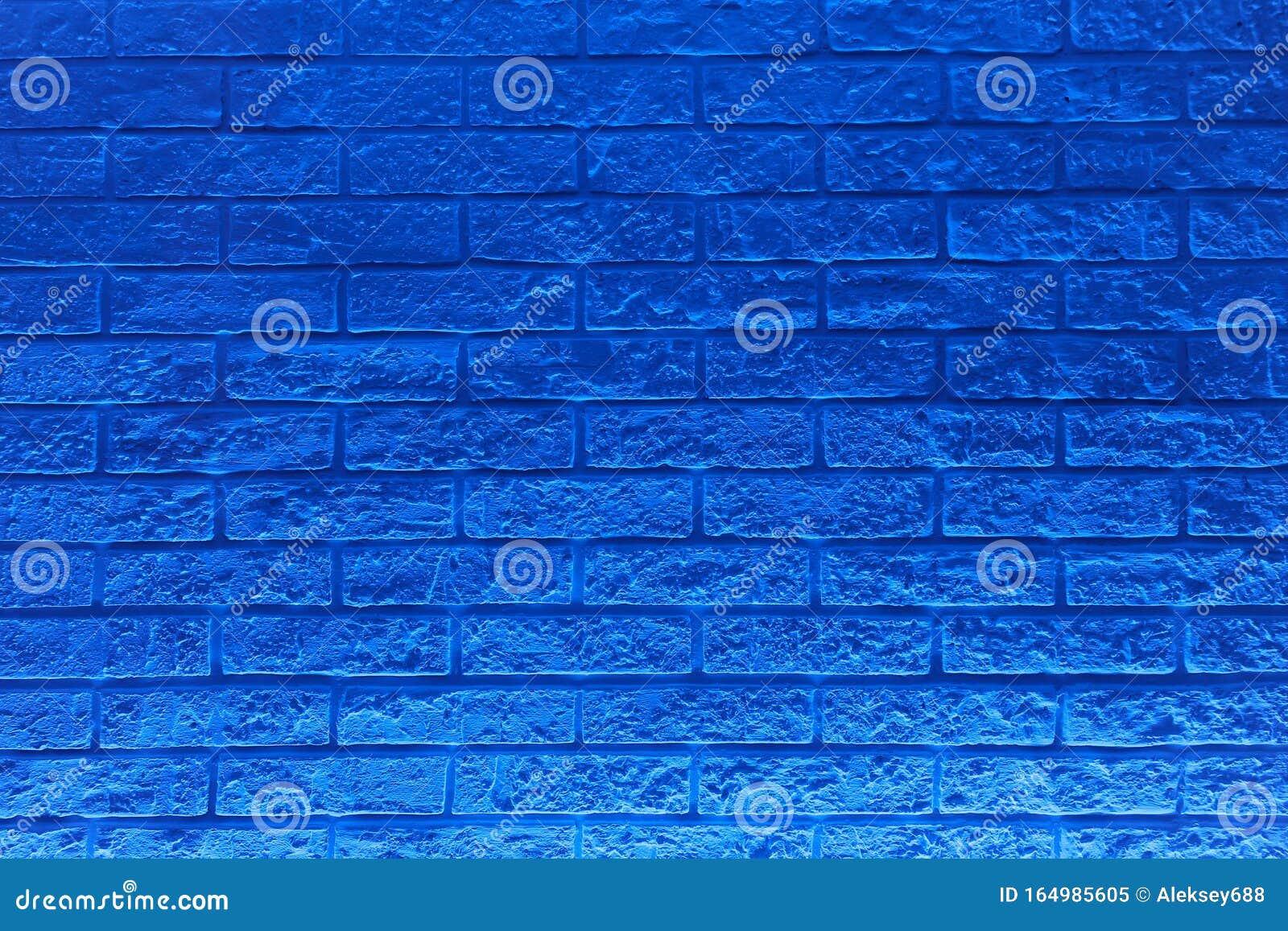 Brick Wall of Blue Neon Light Stock Image - Image of rough, wallpaper ...