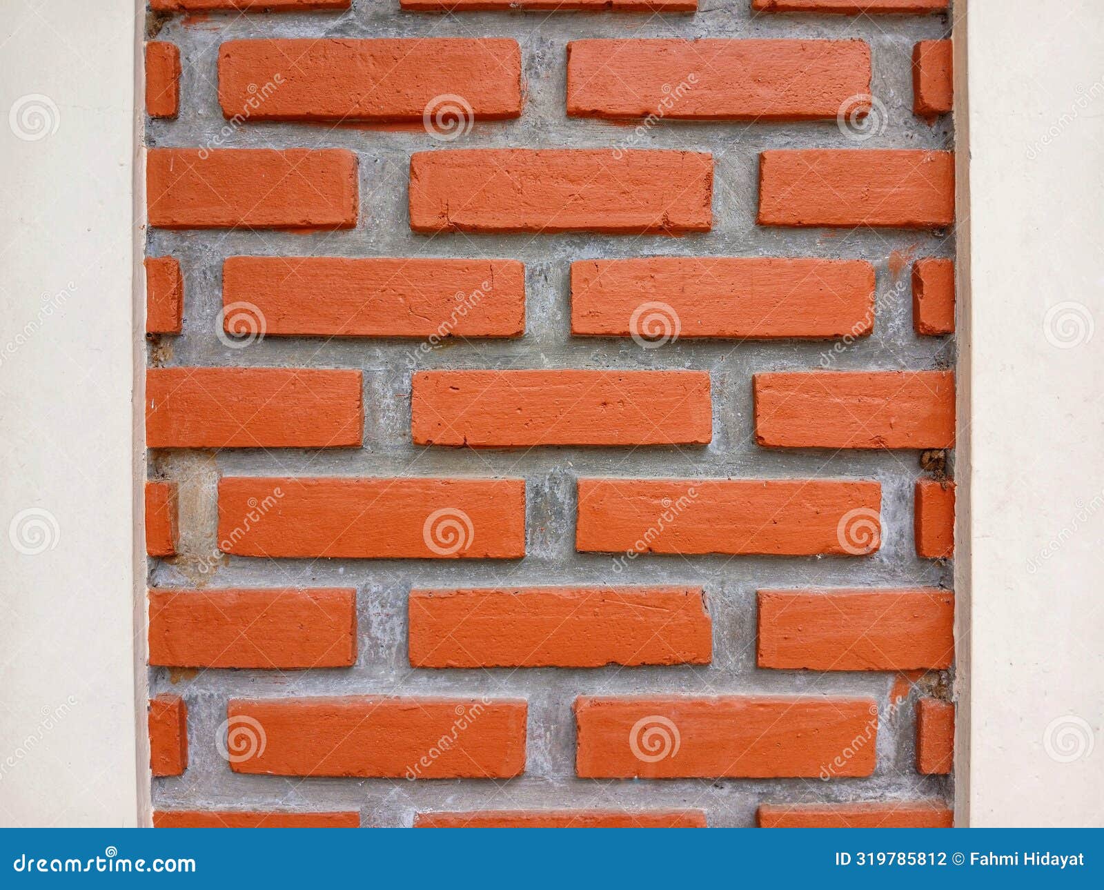 Brick Wall Background with Deep Orange Color Stock Photo - Image of ...