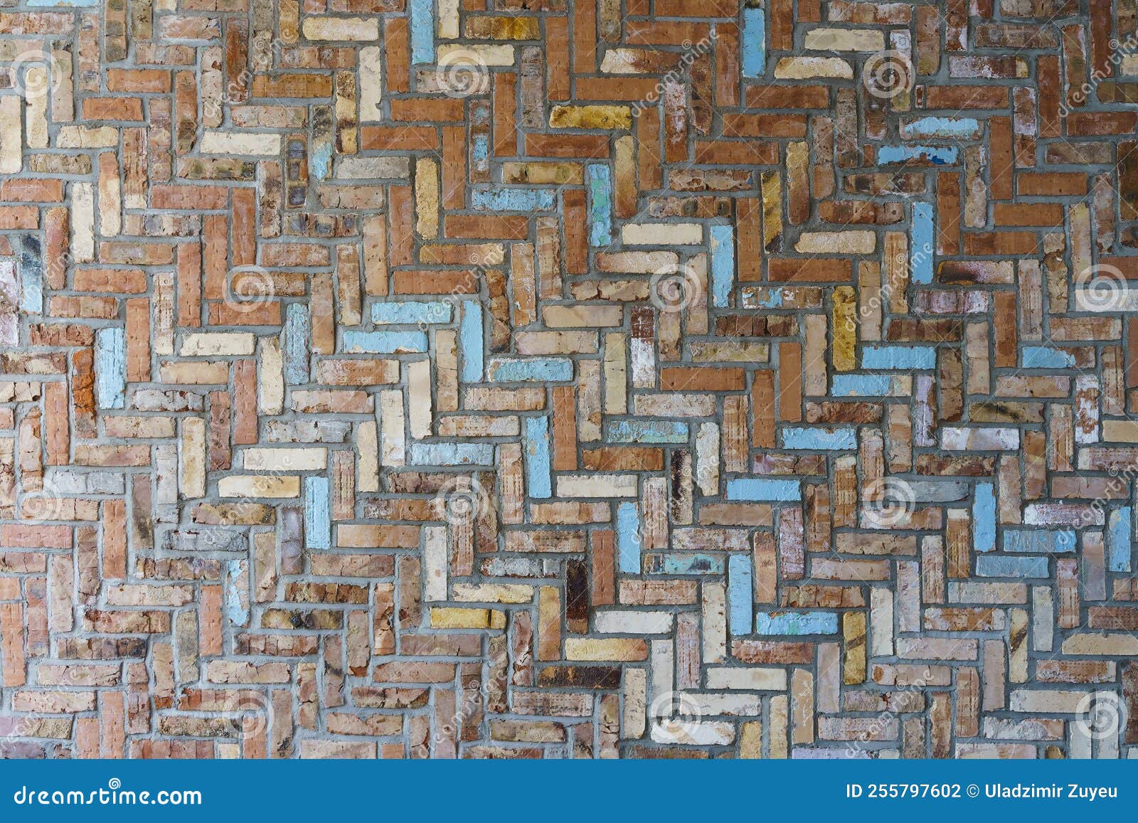 Brick Wall Background. Old Vintage Colored Rustic Brickwork Backdrop ...