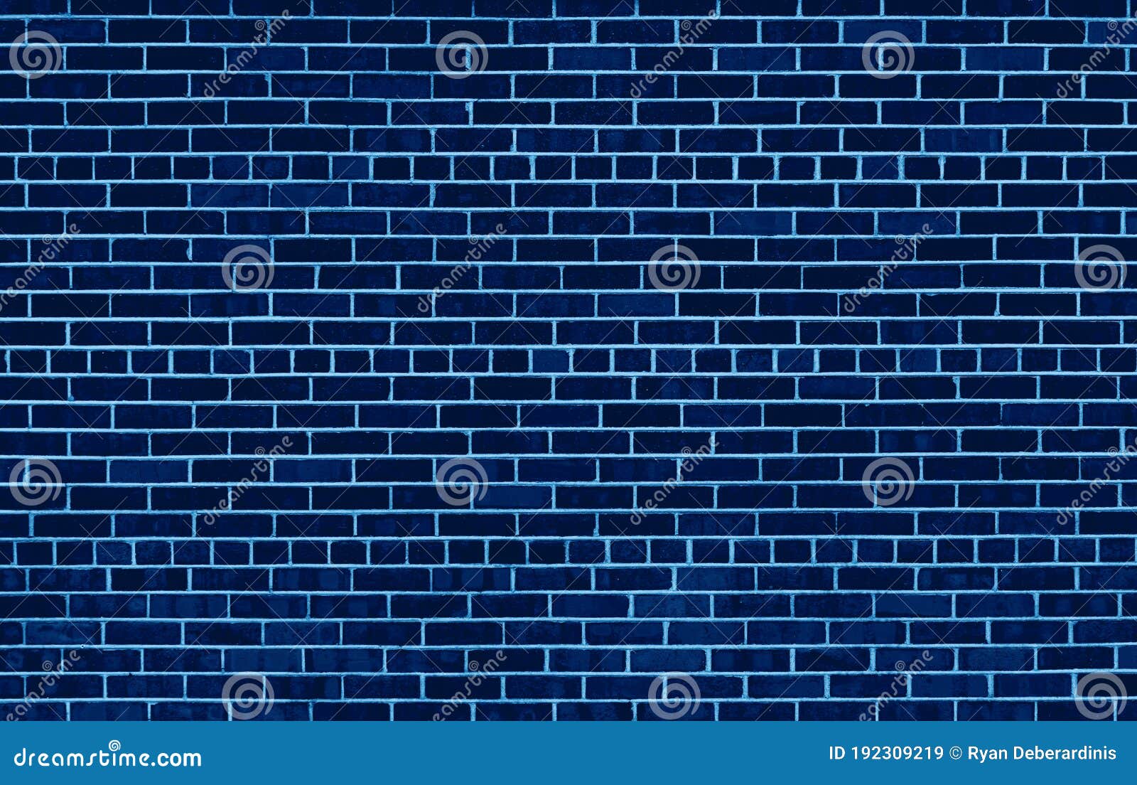 Brick Wall Background Texture with Monotone Blue Color Stock Image ...