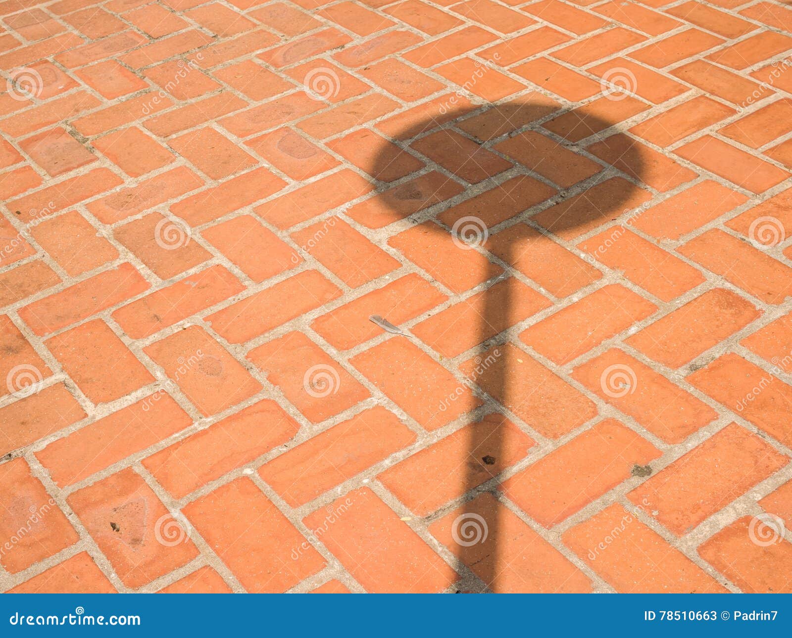 Brick Wall Background Textured with Shadow of Traffic Sign Stock Image ...