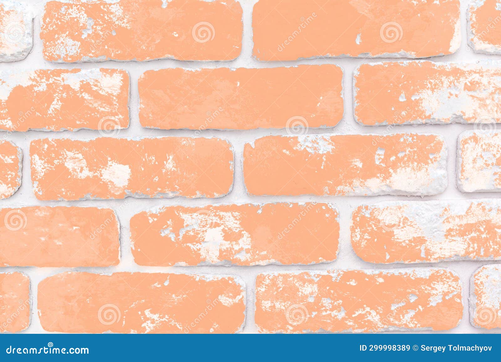 Brick Wall Background Toned in Peach Color Stock Image - Image of ...