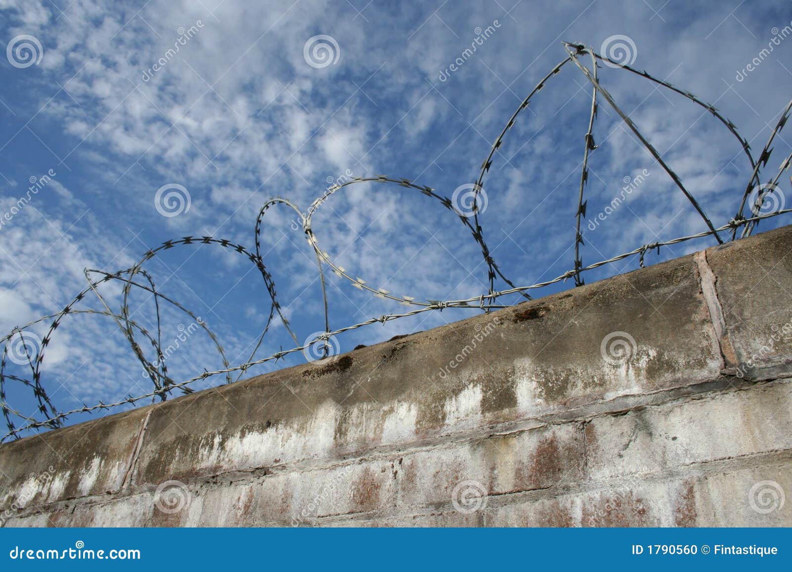 Brick Wall with Barbed Wire Stock Photo - Image of barbs, sharp: 1790560