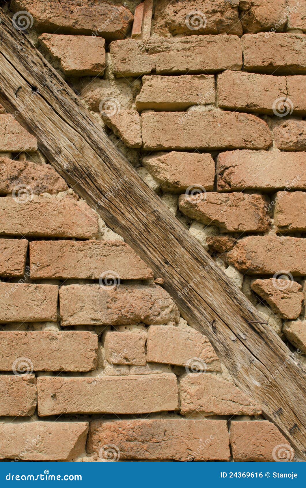 Brick wall with beams stock photo. Image of beam, stone - 24369616