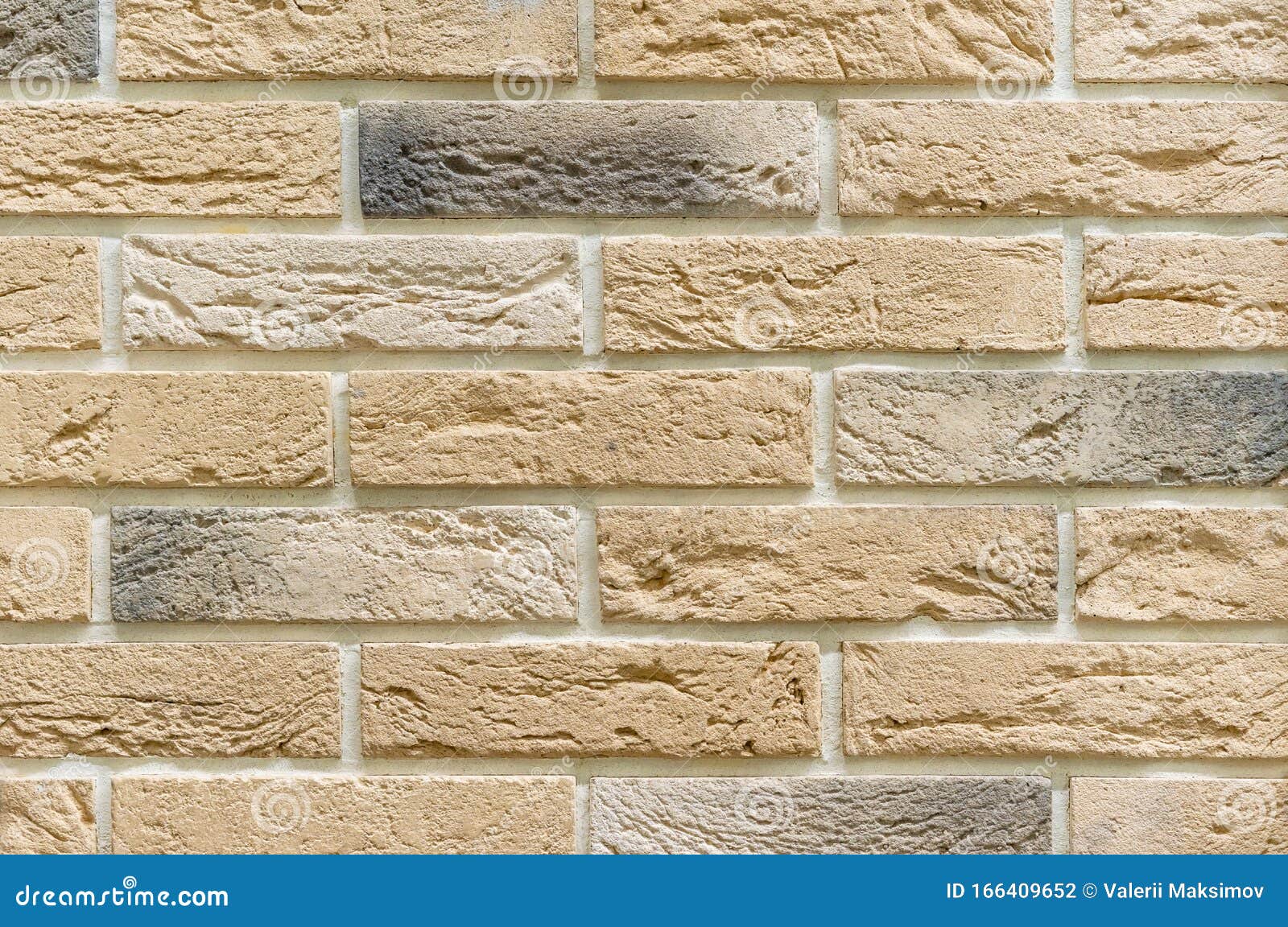 Brick Wall of Beige Bricks. Background and Texture of Brickwork Stock ...