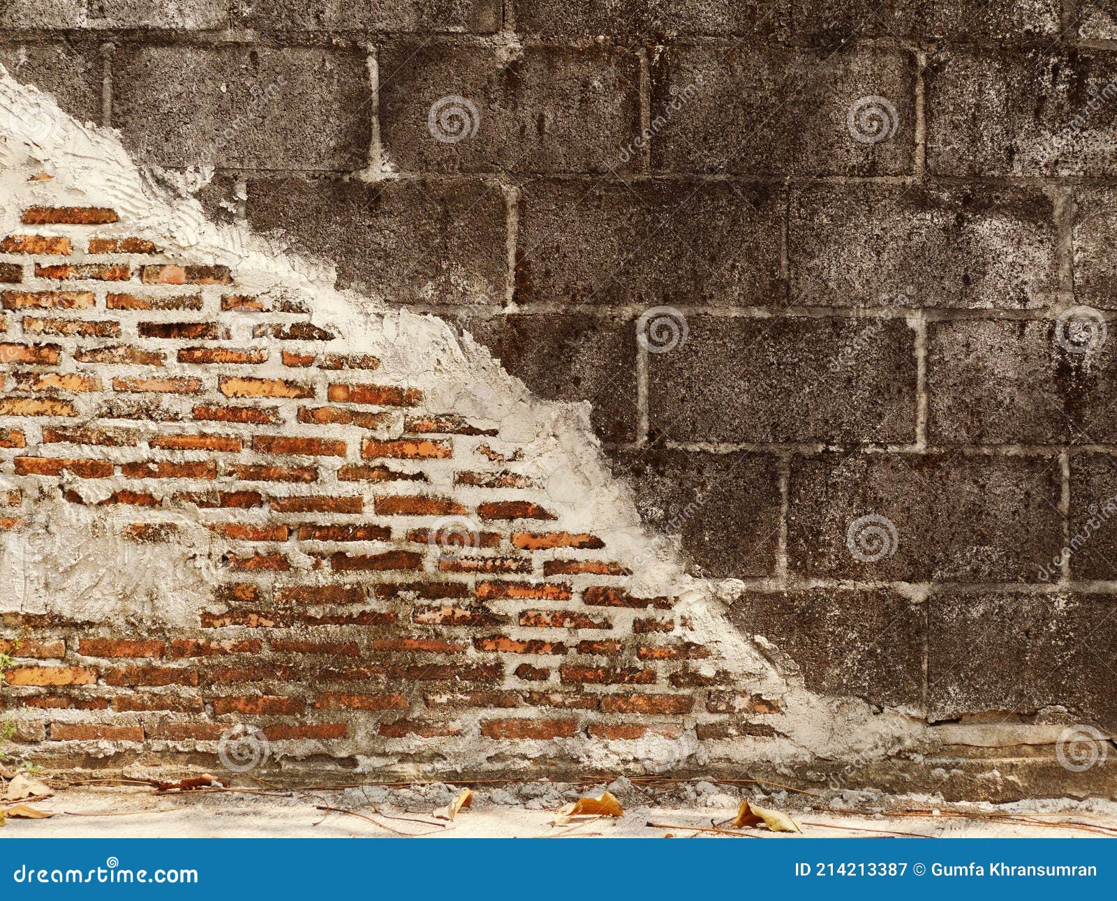 A brick wall being built stock image. Image of brick - 214213387