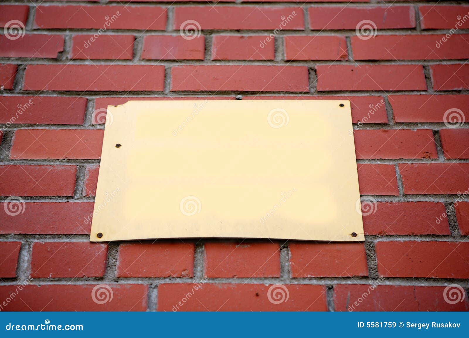 Brick wall with blank sign stock image. Image of blank - 5581759