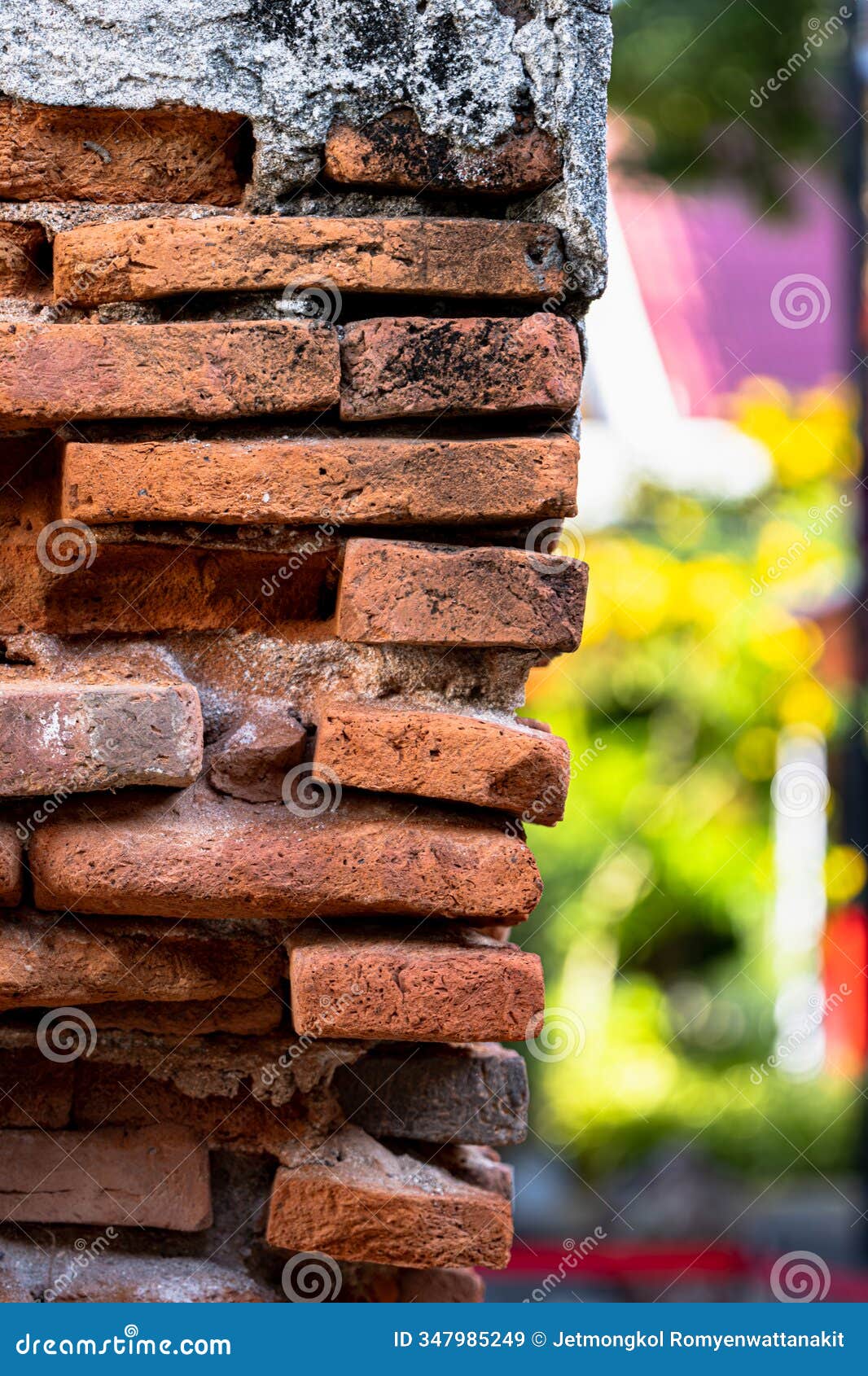 A Brick Wall with a Brick Ledge Stock Image - Image of backdrop, white ...