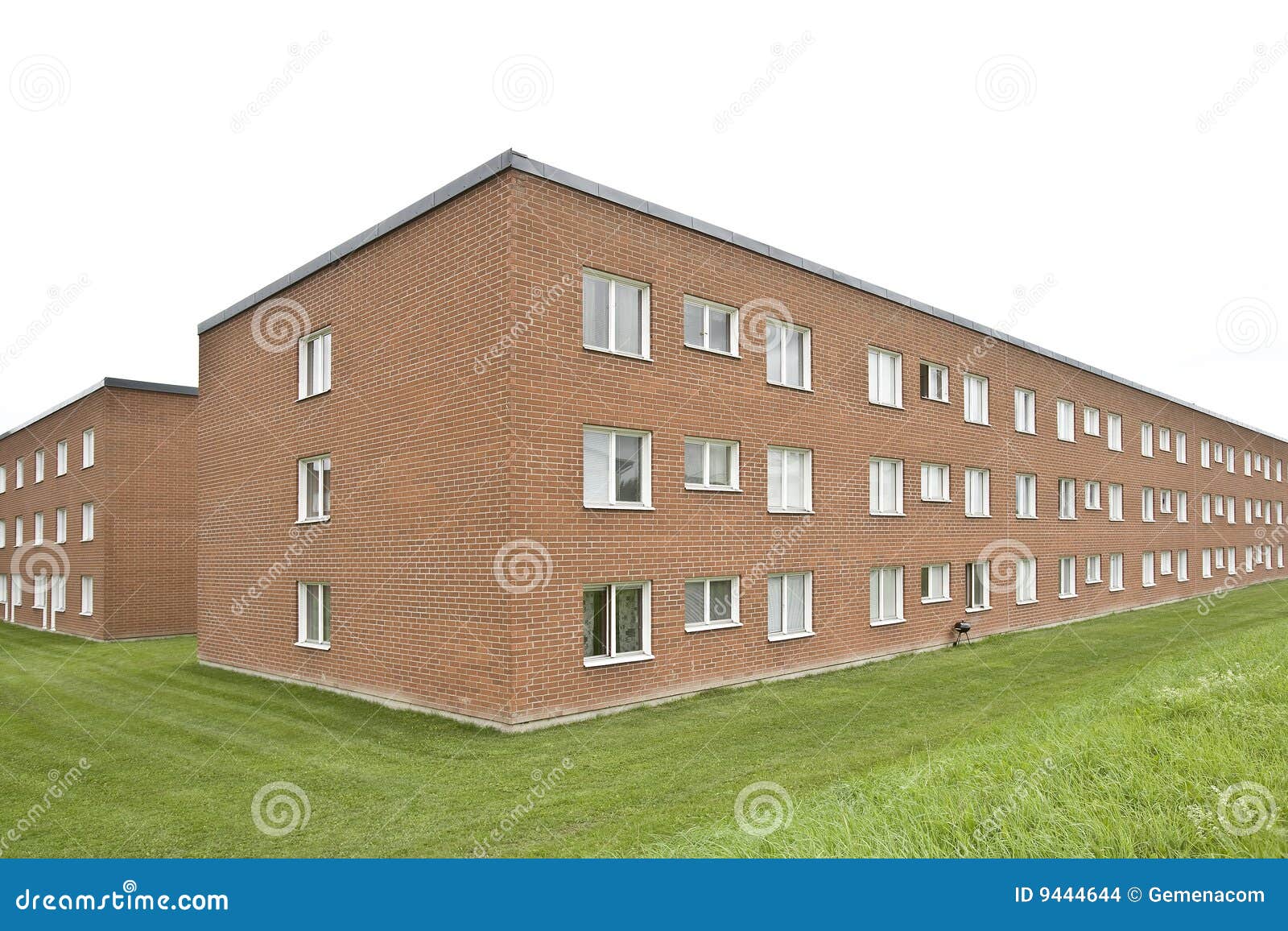 Brick wall building stock photo. Image of outdoors, balcony - 9444644