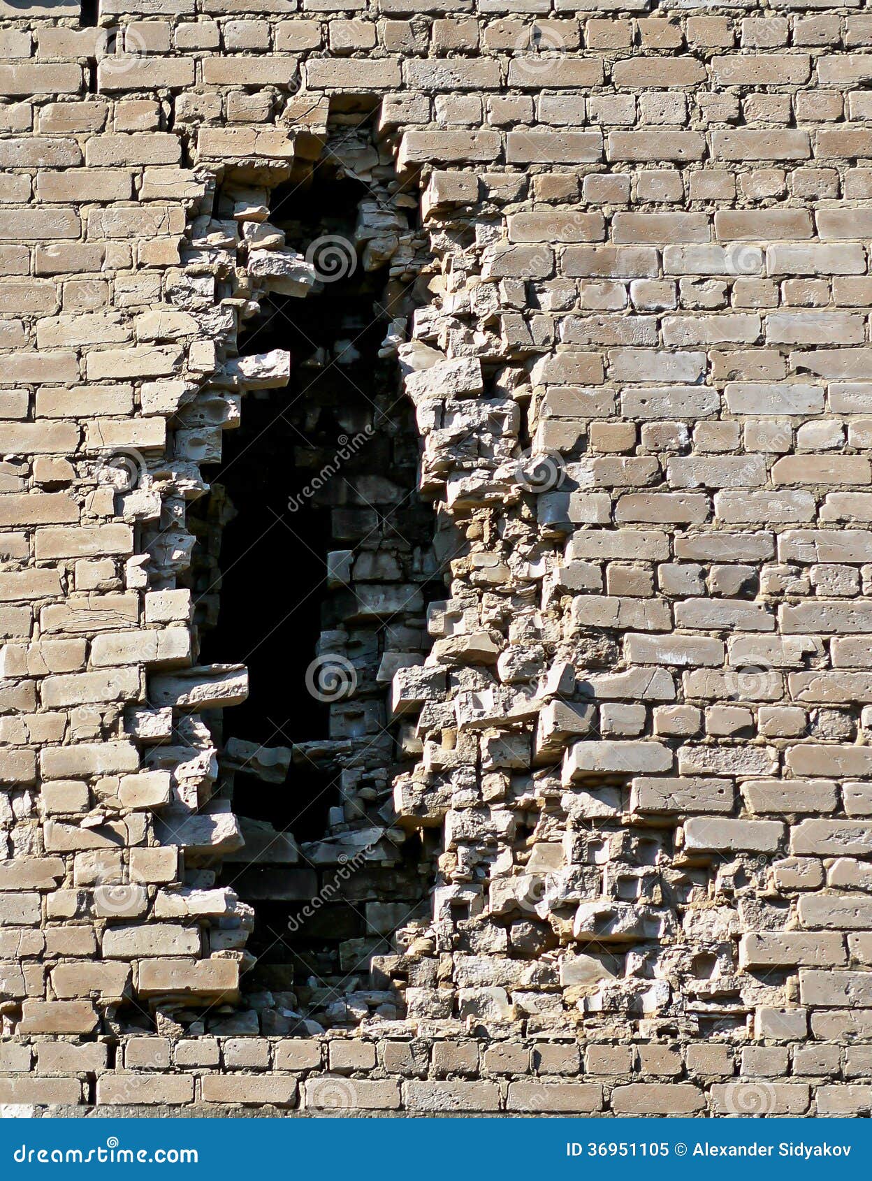 Brick Wall of a Building with an Opening. Stock Image - Image of ...