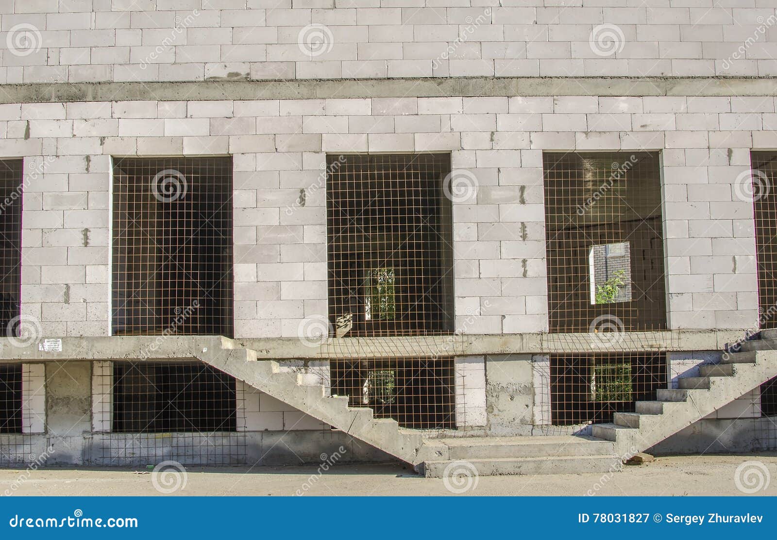 Brick Wall of a Building Under Construction. Stock Image - Image of ...