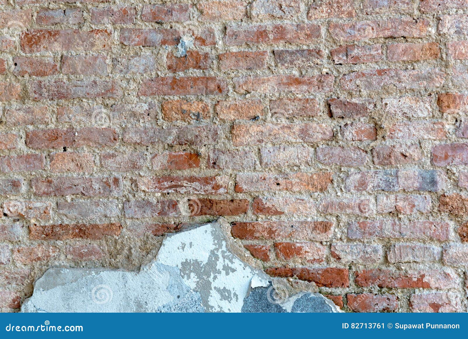 Brick Wall with Cement Pattern Background. Stock Image - Image of ...