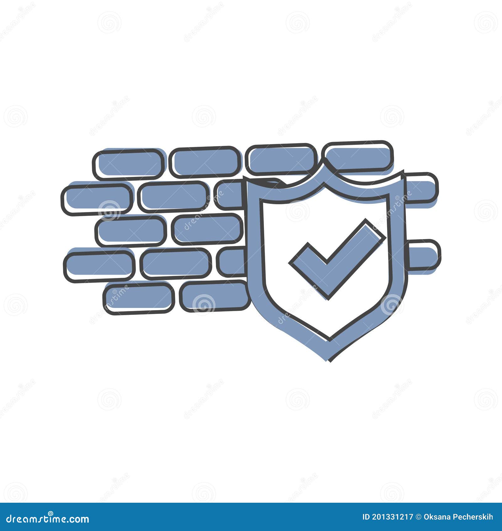 Brick Wall Check Board Icon on White Isolated Background Stock Vector ...