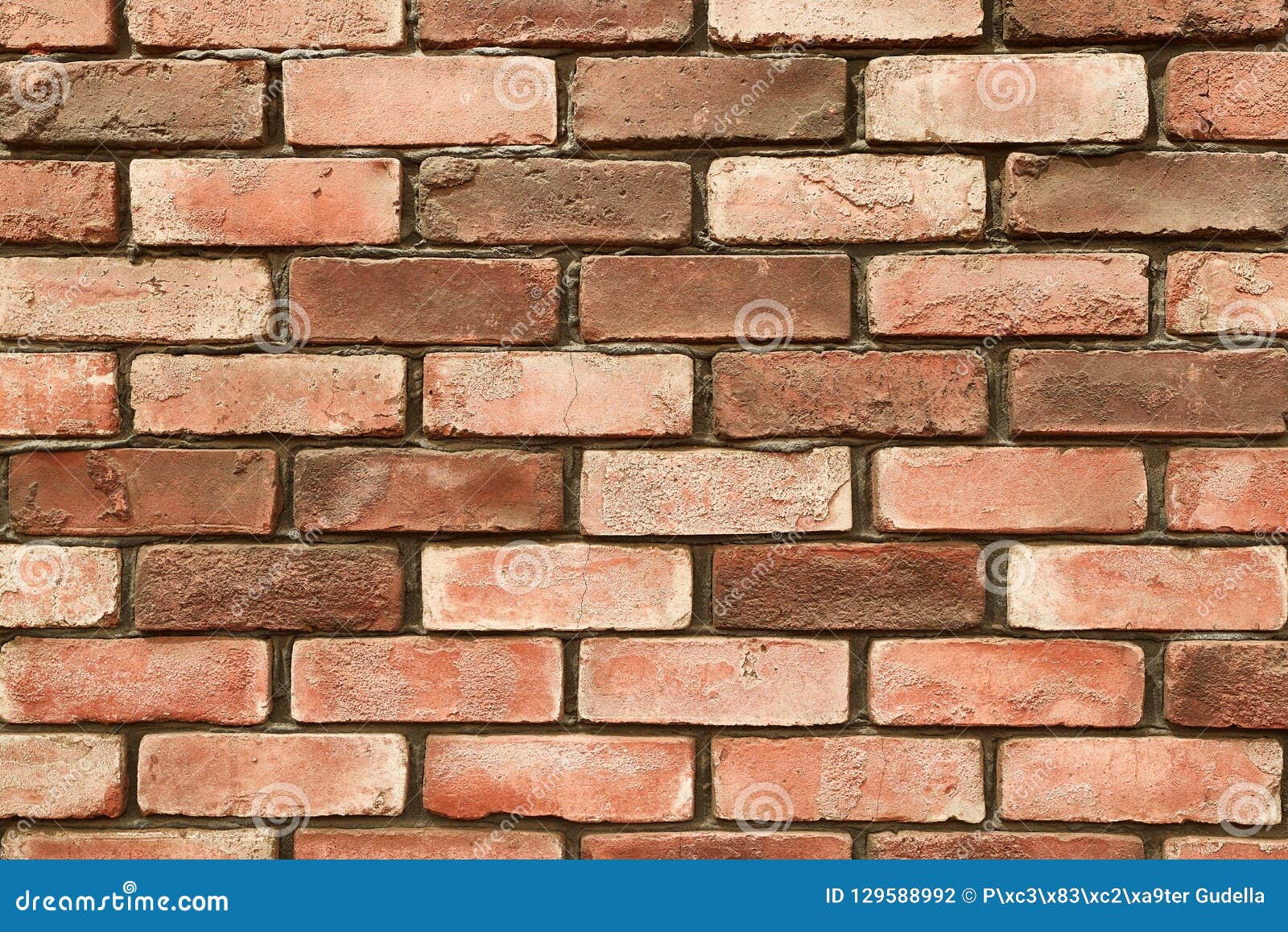 Brick Wall Closeup stock photo. Image of clay, grungy - 129588992
