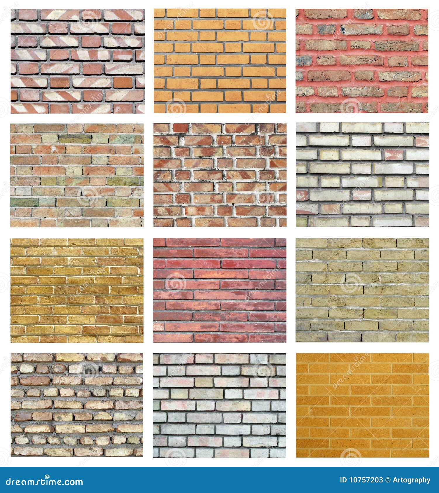 Brick wall collection stock image. Image of ordered, arrangement - 10757203