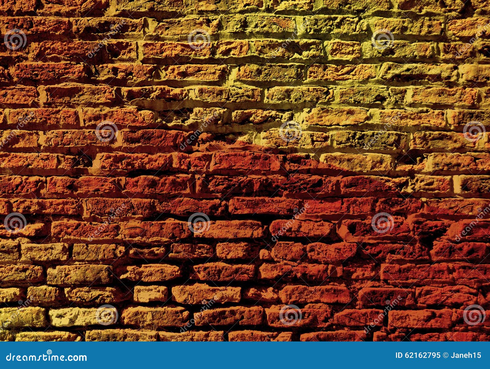 Brick Wall with Colorful Pattern Stock Illustration - Illustration of ...