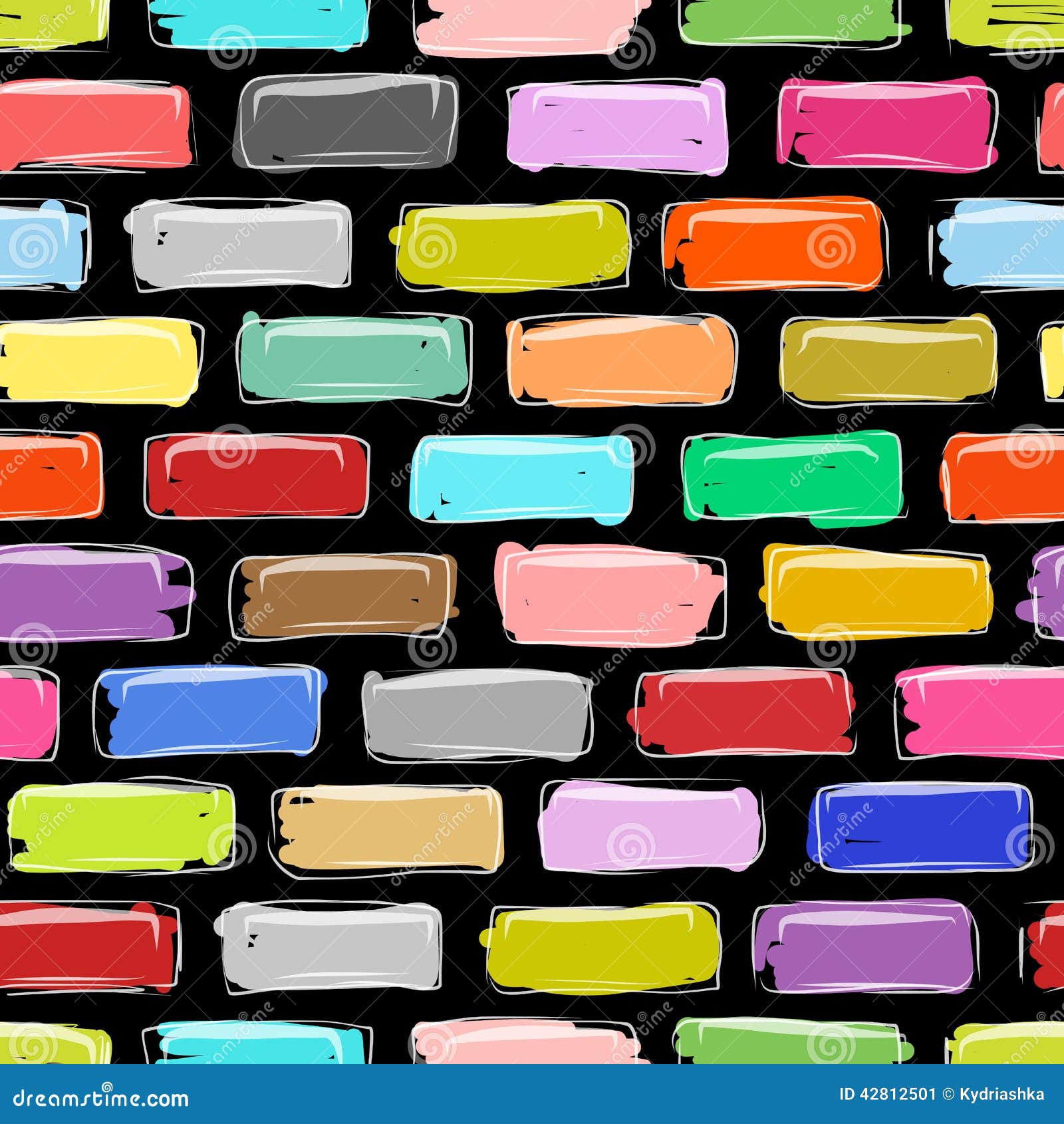 Brick Wall Colorful, Sketch for Your Design Stock Vector - Illustration ...