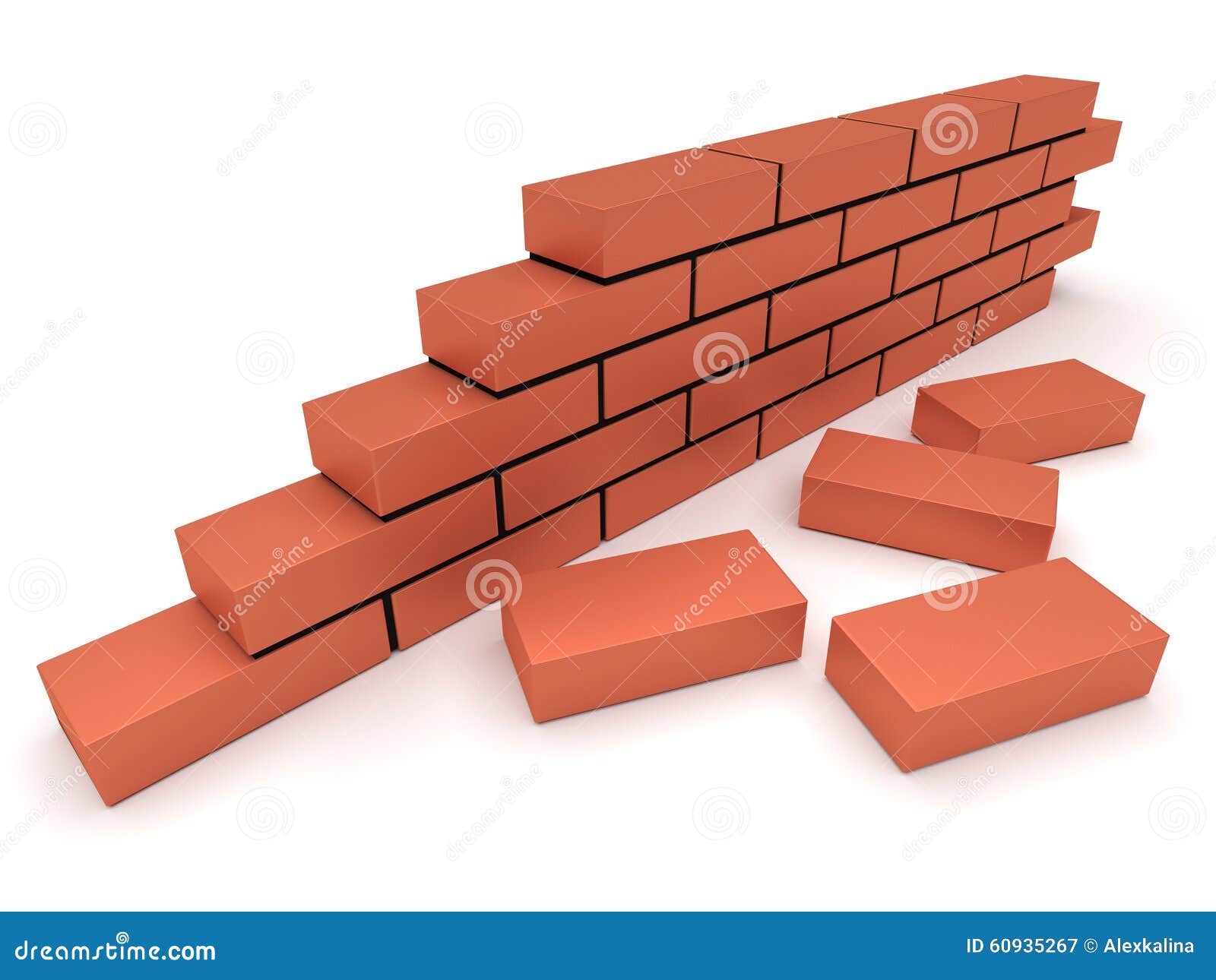 Brick Wall. Concept of Building and Construction Stock Illustration ...