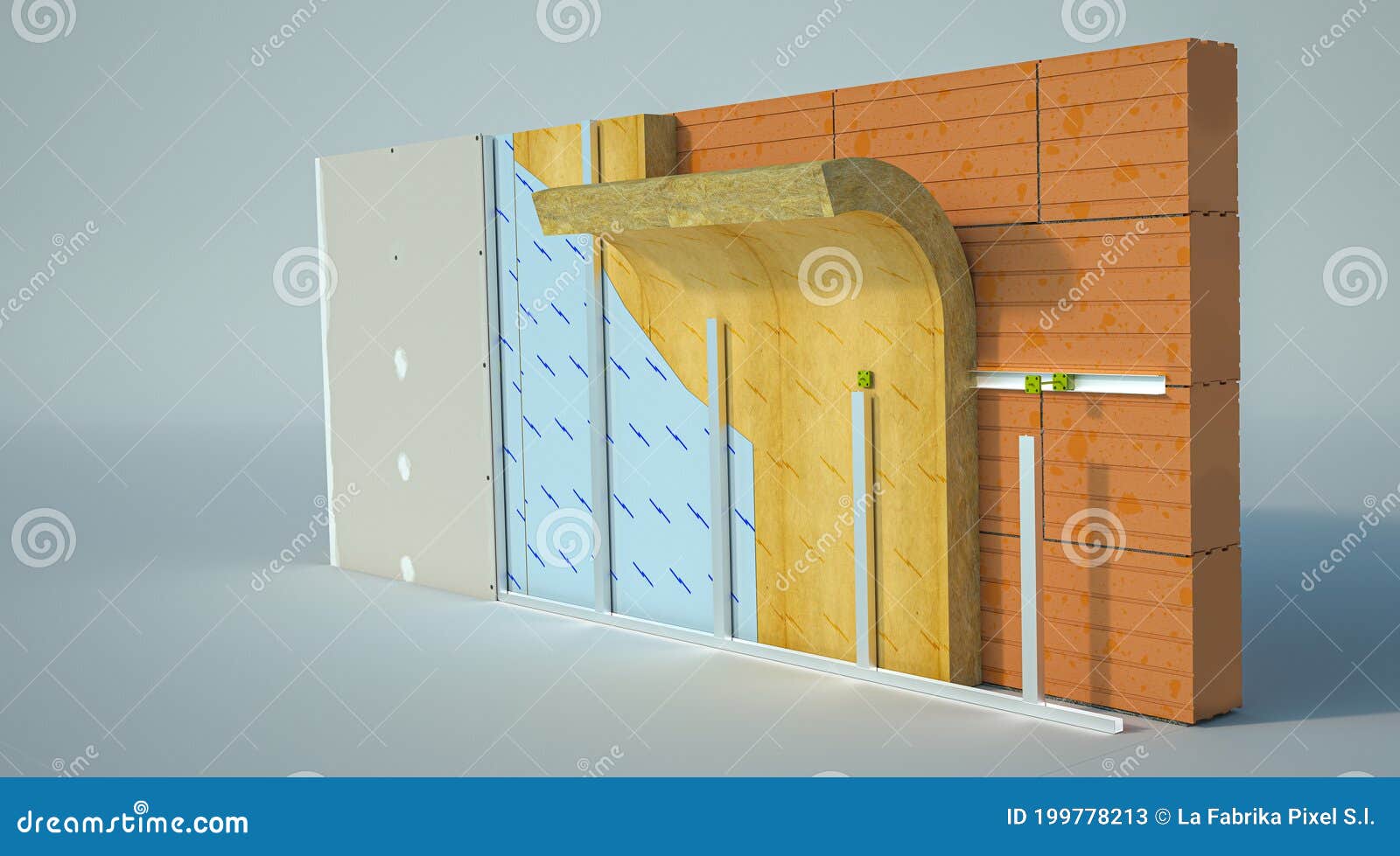 Brick Wall Construction Details Stock Illustration - Illustration of ...