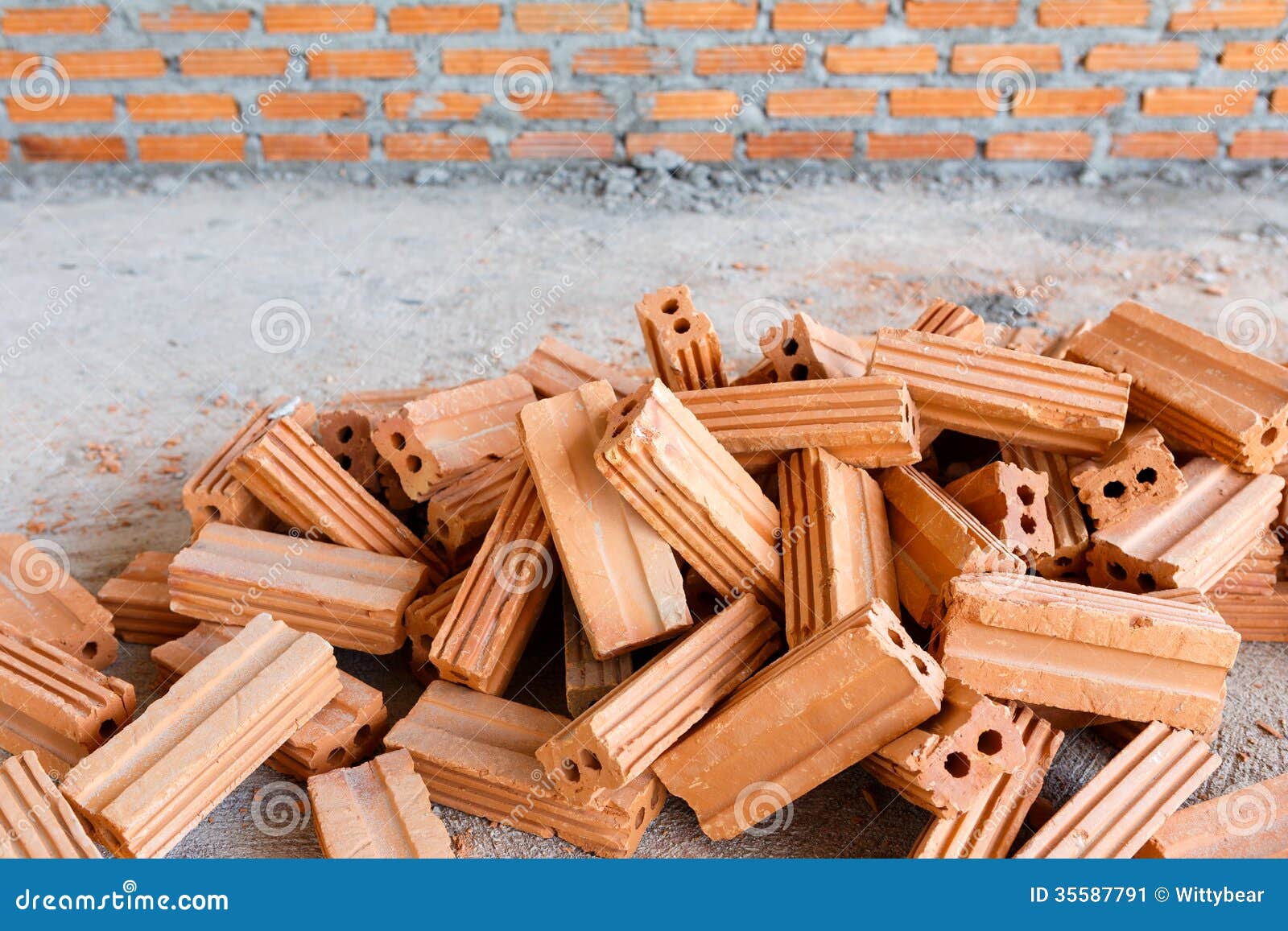 Brick Wall Construction for House Building Stock Image - Image of hand ...