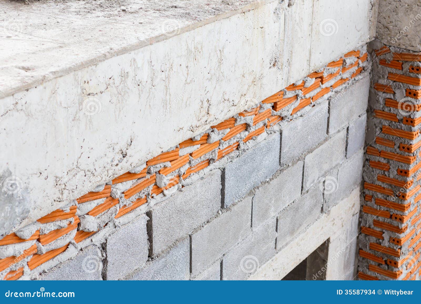 Brick Wall Construction for House Building Stock Photo - Image of house ...
