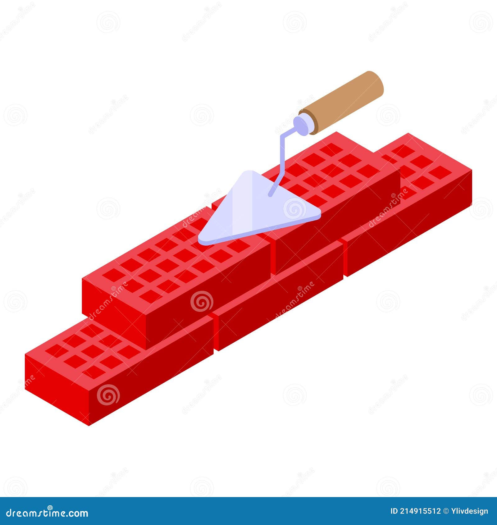Brick Wall Construction Icon, Isometric Style Stock Vector ...