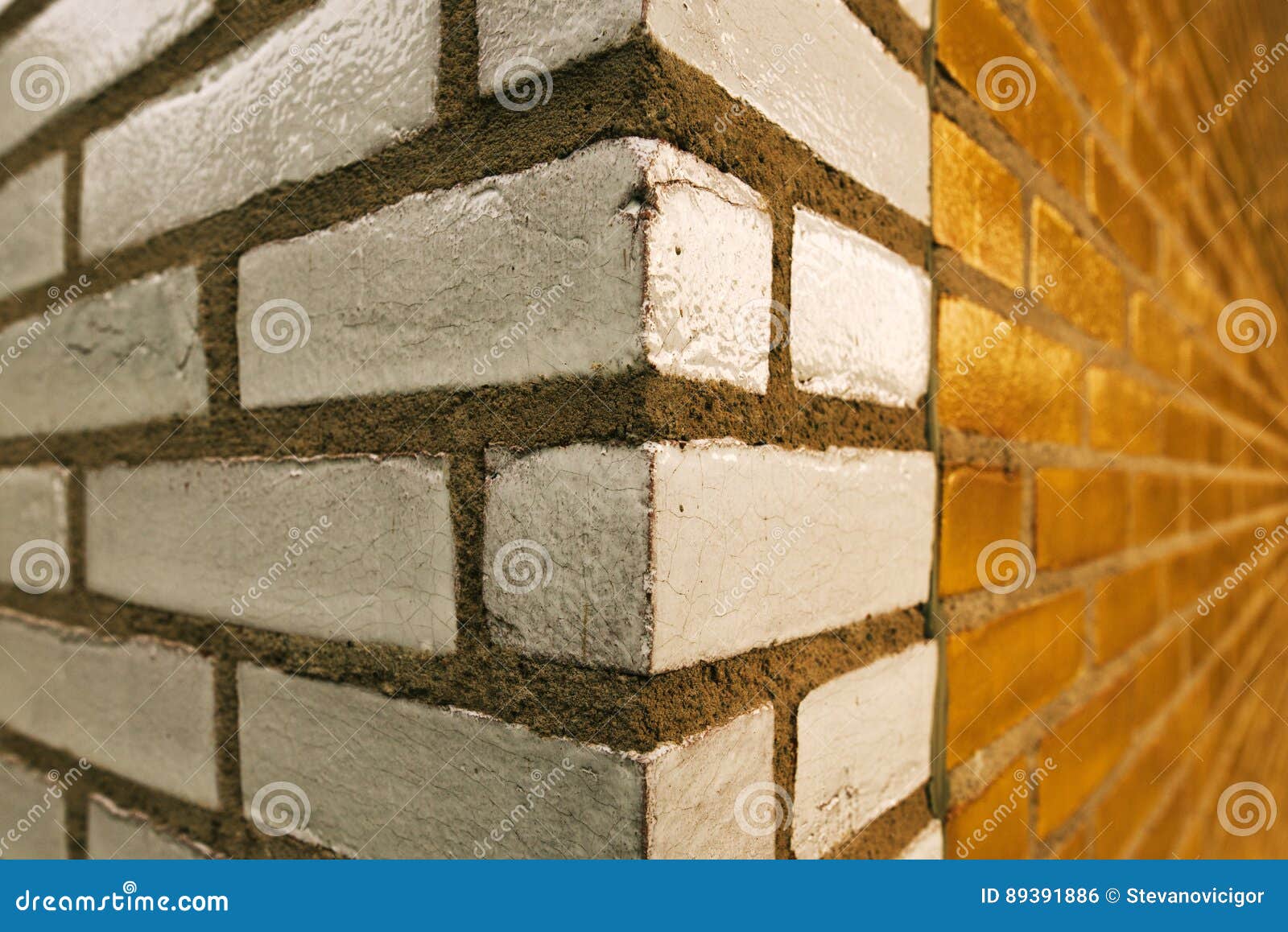 Brick wall corner stock photo. Image of brickwork, structure - 89391886