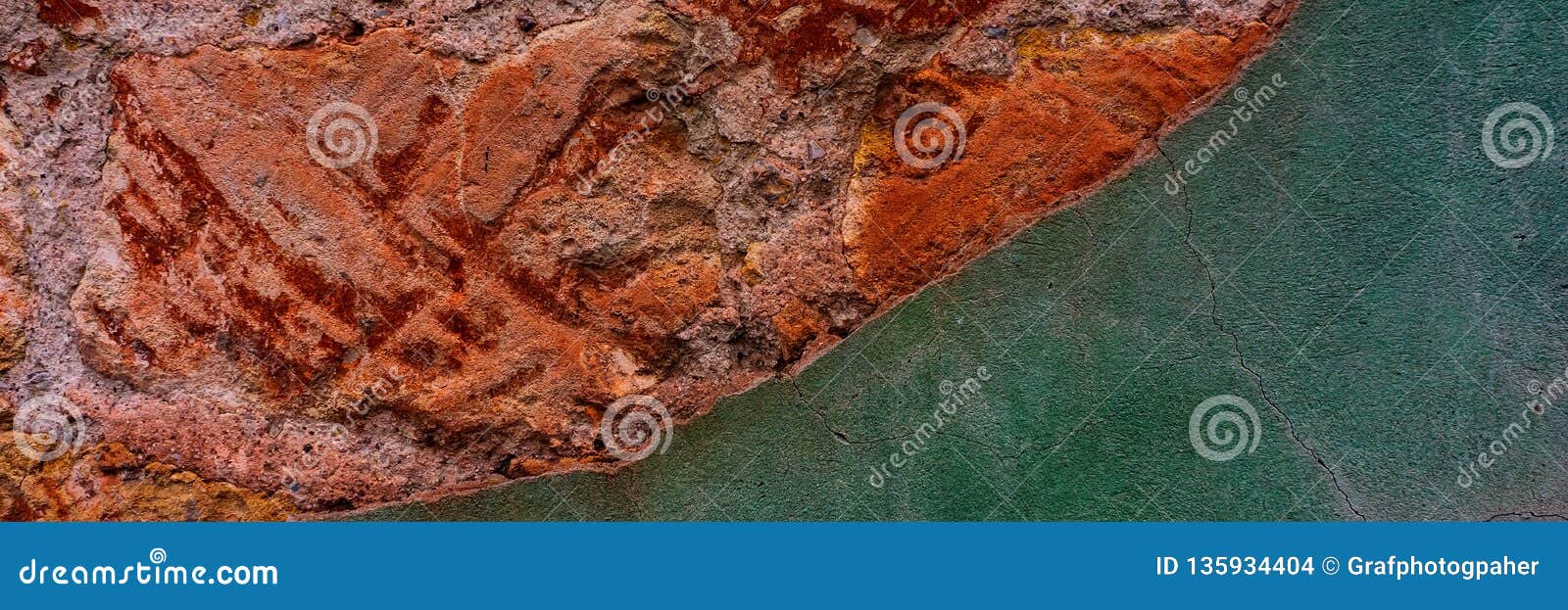 Brick Wall Covered with Old Crumbling Cement Plaster with Traces of ...