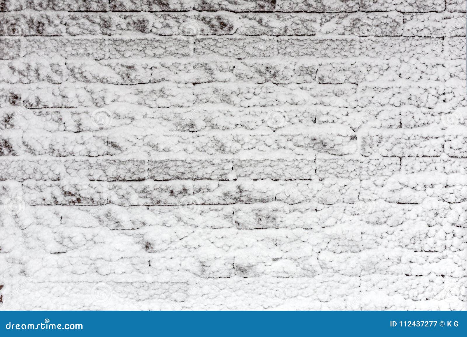 Brick Wall Covered with Snow. Iced Winter Surface Texture Stock Image ...