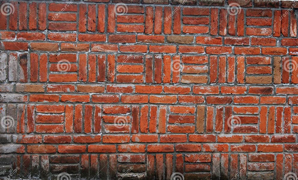 Brick Wall in Criss Cross Geometric Pattern Stock Photo - Image of ...