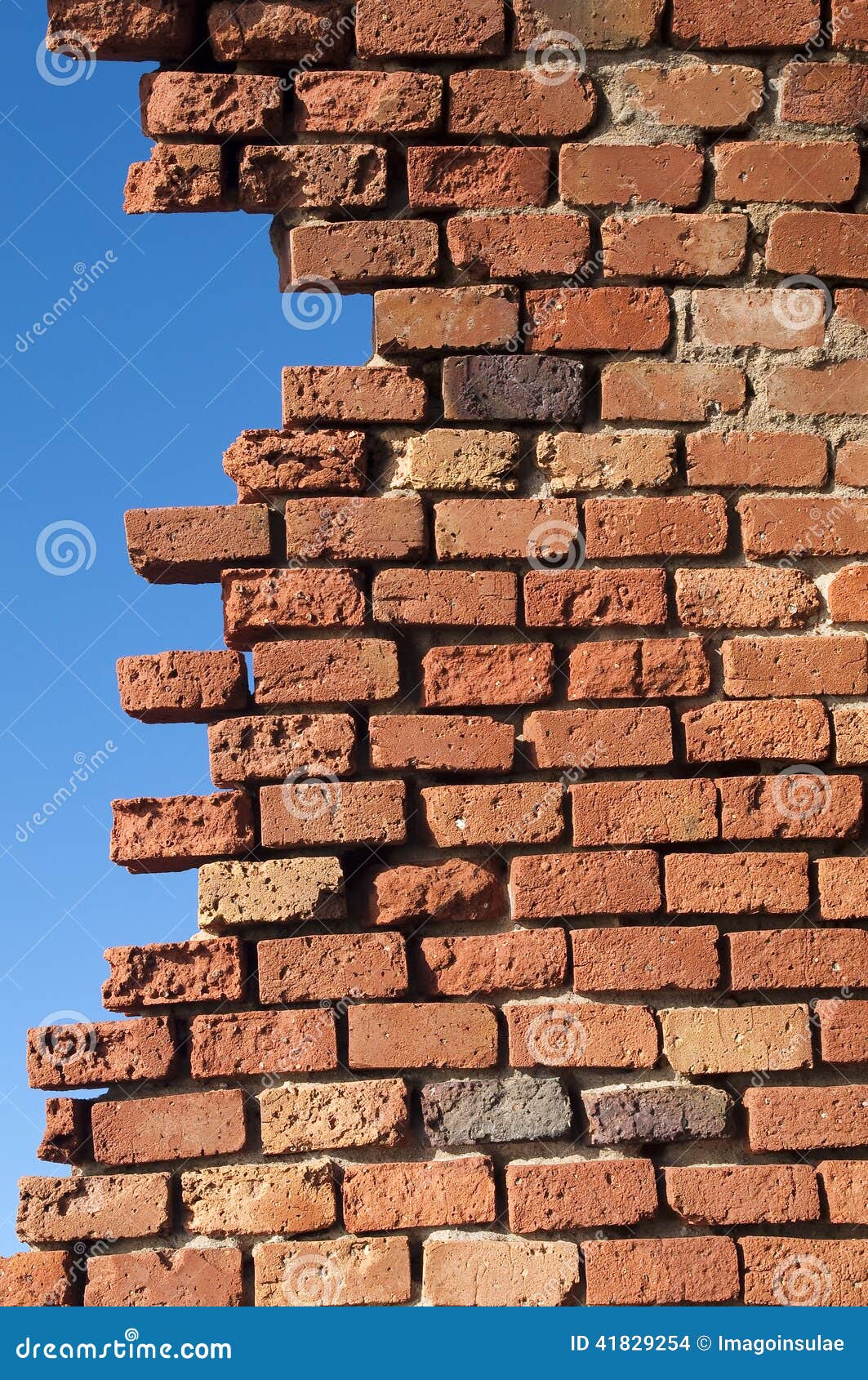 Brick Wall, Danger of Collapse Stock Photo - Image of cement, mortar ...