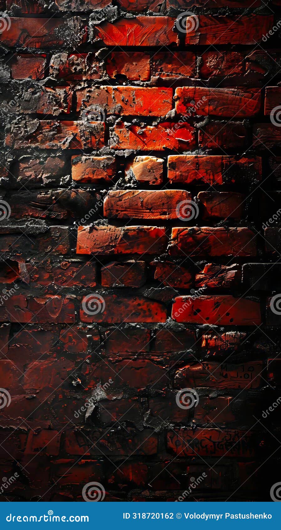 A Brick Wall with Dark Red Bricks Stock Photo - Image of brickwork ...